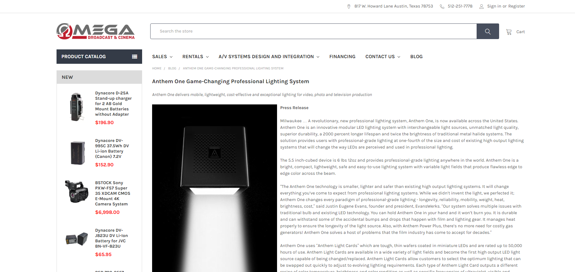 New and Improved - Omega's New Website - Omega Broadcast & Cinema